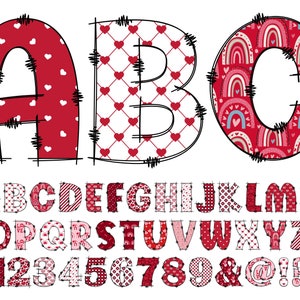 Valentine's Day Letters PNG, Love Alphabet Clip Art, PNG, Doodle ...