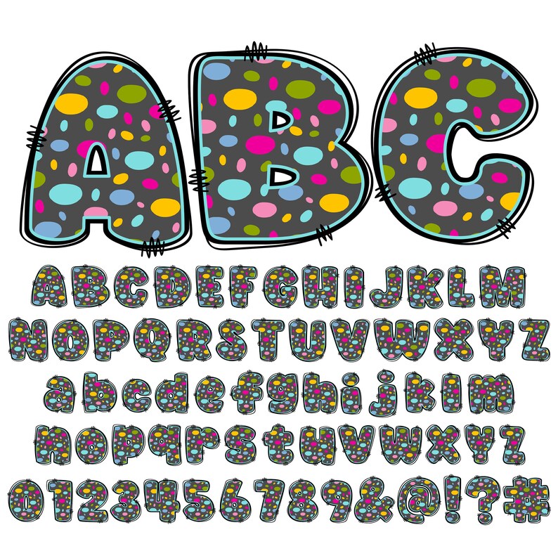 BUNDLE Spring Floral Alphabet PNG Chubby Alpha Doodle Doodle - Etsy
