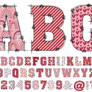 Valentine's Day Alphabet PNG, Love Alphabet Clip Art, PNG, Doodle ...