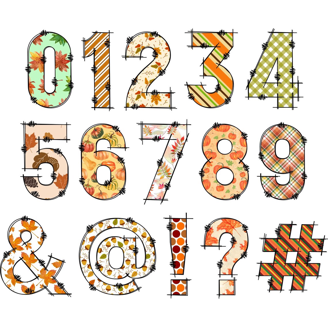 Fall Autumn Clipart Alphabet PNG Watercolor Alphabet Clip | Etsy