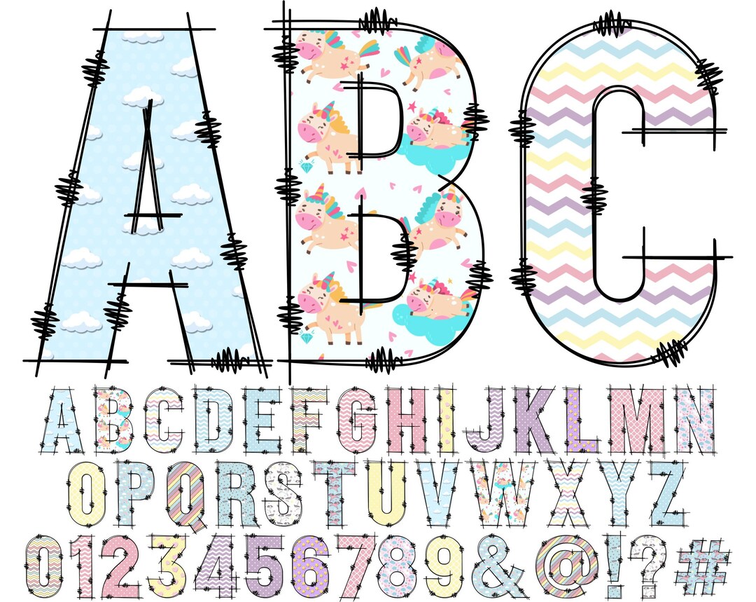 Unicorn Alphabet PNG, Doodle Alphabet Clip Art, Transparent PNG, Doodle ...