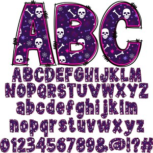 BUNDLE Halloween Alphabet PNG, Halloween, Halloween Day, Alpha Doodle ...
