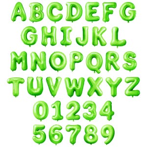 Lime Green Balloon PNG Letters, Transparent Background, Balloon ...