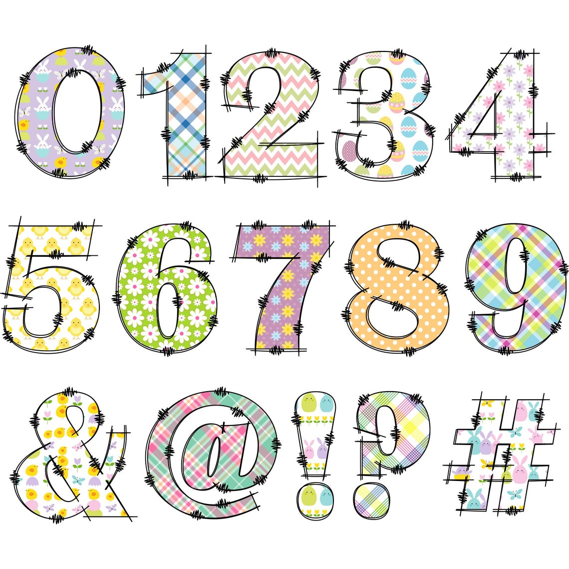 Easter Alphabet PNG Alphabet Clip Art PNG Doodle Easter | Etsy