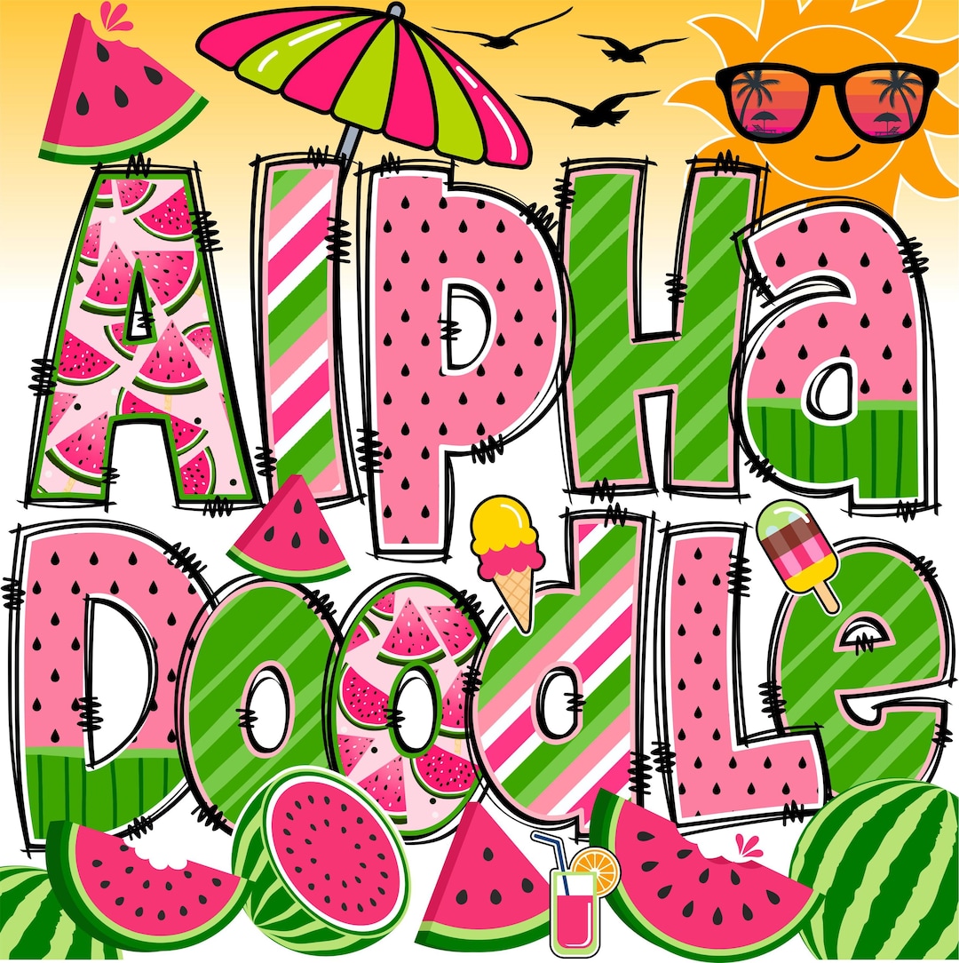 Summer Letters & Numbers PNG, Alpha Doodle, Letters, Doodle Letters ...