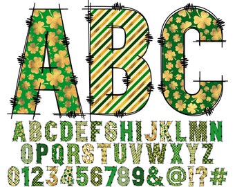 St Patrick's Day Letters PNG Shamrock Alphabet Clip Art | Etsy