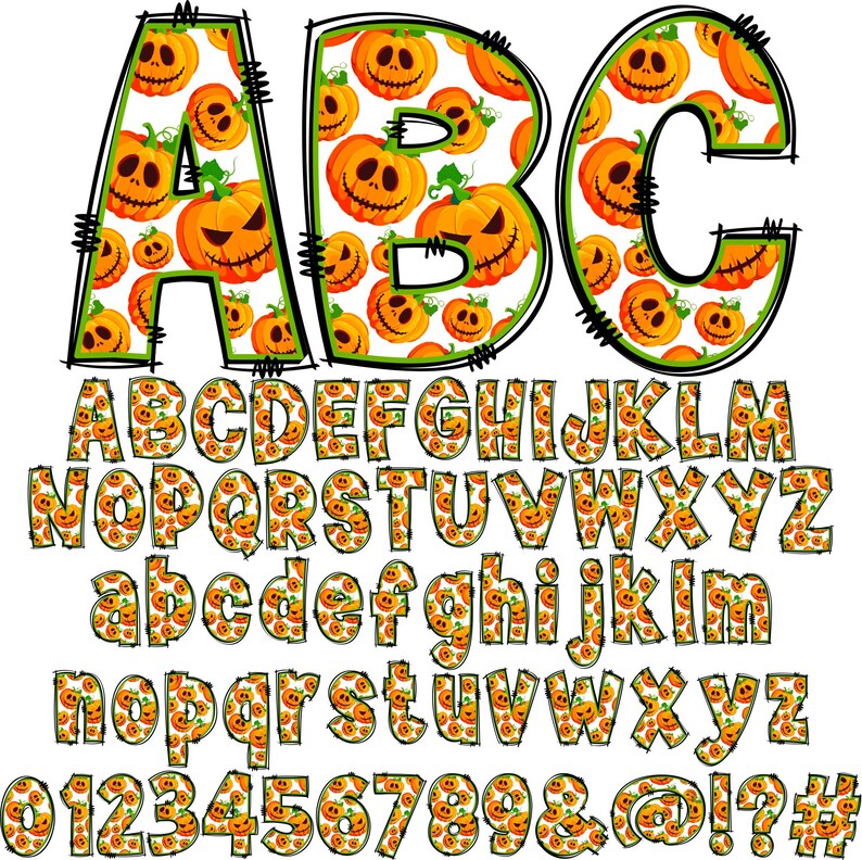 BUNDLE Halloween Alphabet PNG, Spooky Letters, Halloween Day, Alpha ...