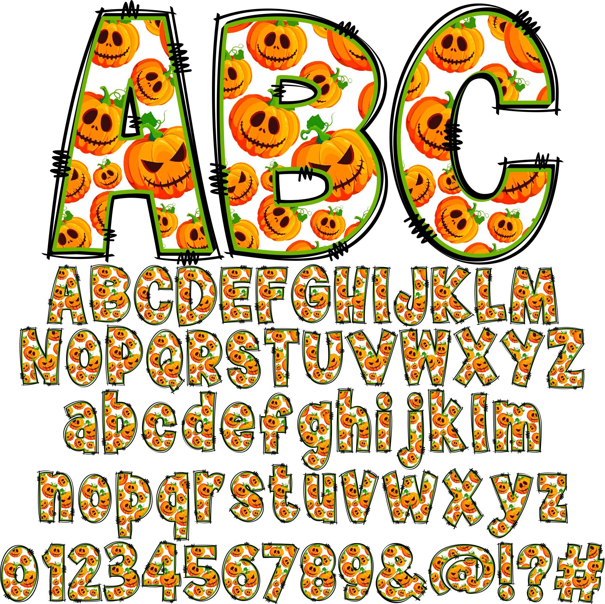 BUNDLE Halloween Alphabet PNG Spooky Halloween Day Alpha - Etsy