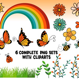 BUNDLE Retro Boho Floral Alphabet PNG, Chubby Alpha Doodle , Retro ...