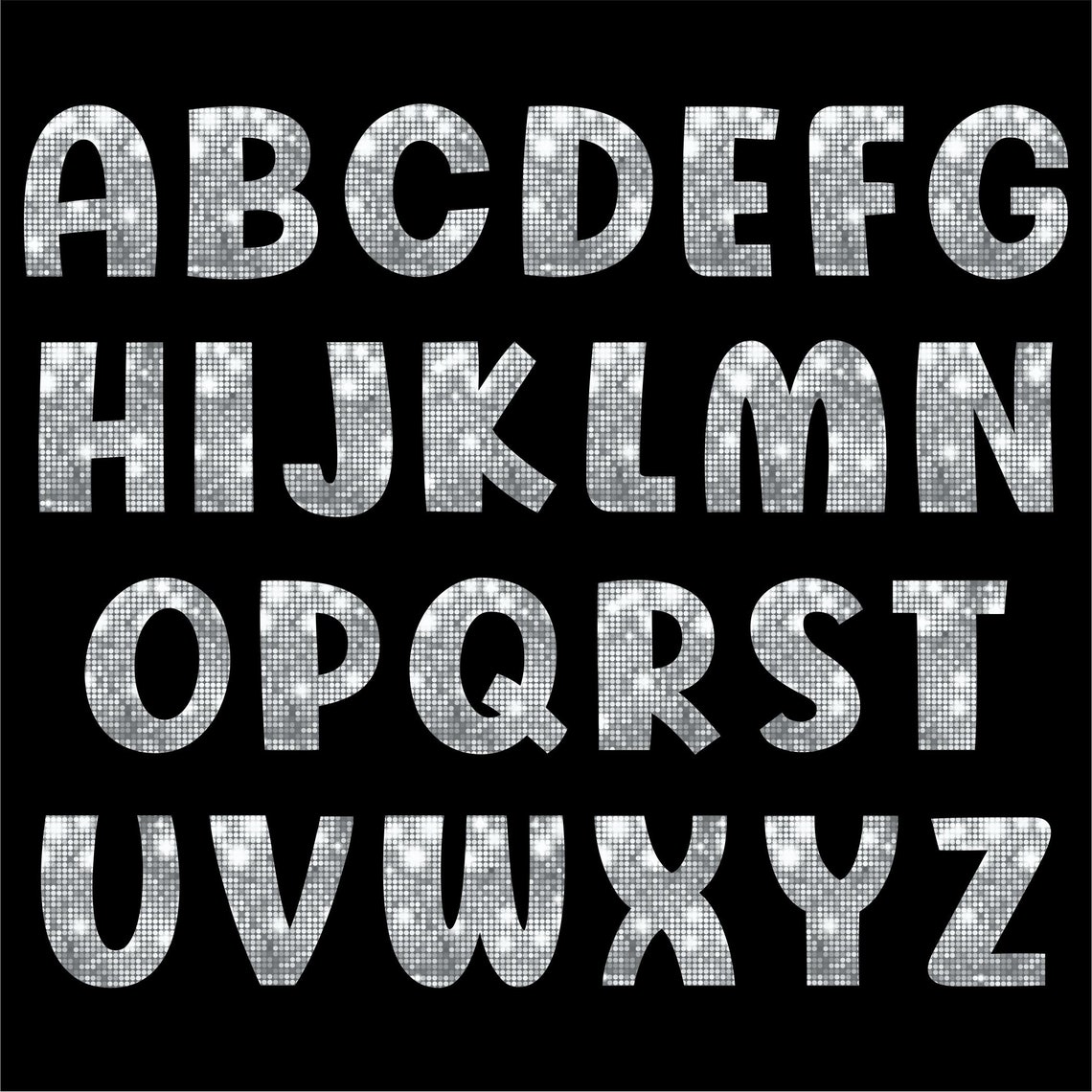 PNG Silver Glitter Letters Sparkle Clip Art Letters Alphabet | Etsy
