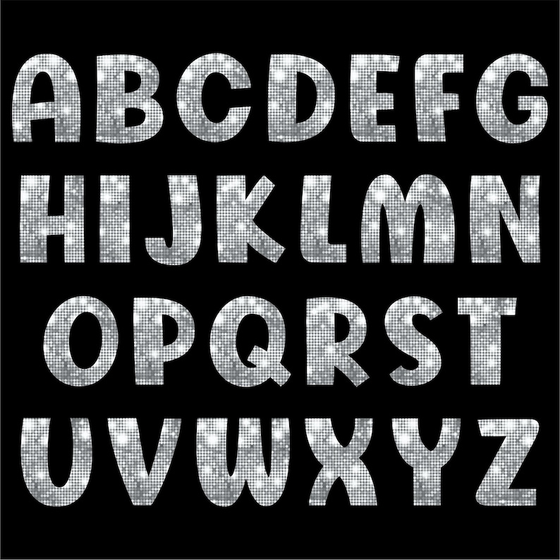 PNG Silver Glitter Letters Sparkle Clip Art Letters Alphabet | Etsy