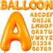 Orange Balloon PNG Letters, Transparent Background, Balloon Alphabet ...