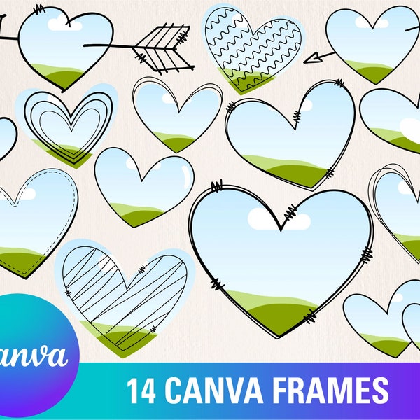 Heart Canva Template - Etsy