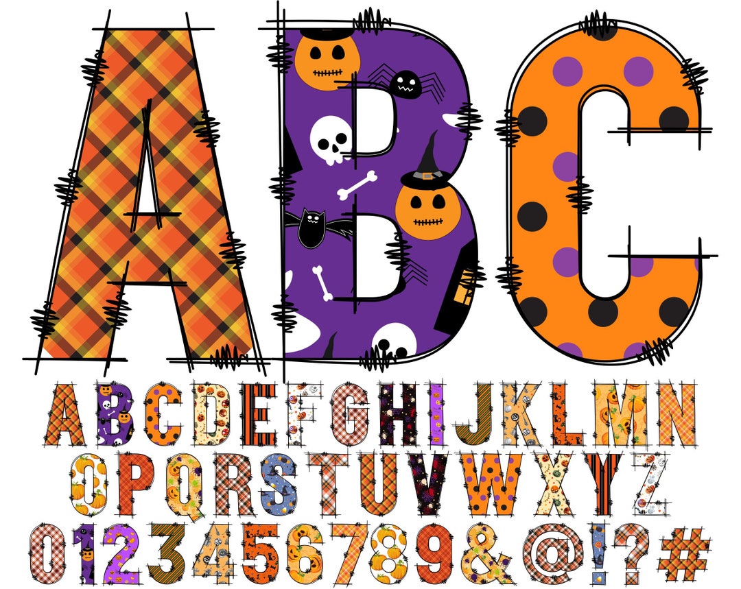 Halloween Clipart Alphabet PNG, Doodle Alphabet Clip Art, Transparent ...