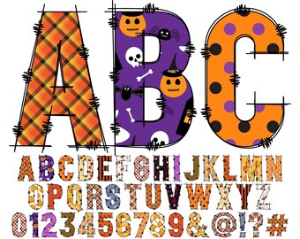 Halloween Clipart Alphabet PNG Doodle Alphabet Clip Art - Etsy