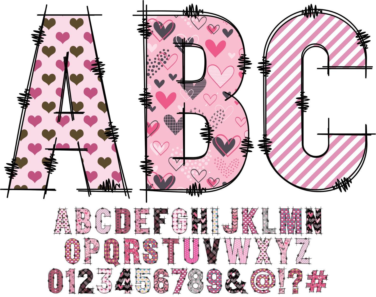 Valentine's Day Letters PNG Love Letters Clip Art PNG | Etsy