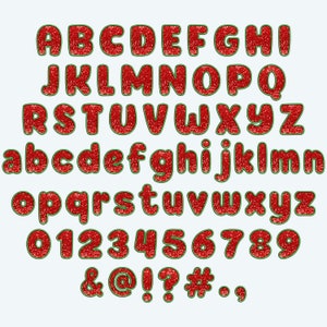 Faux Embroidery Christmas Letters, Christmas Alphabet PNG, Faux Stitch ...