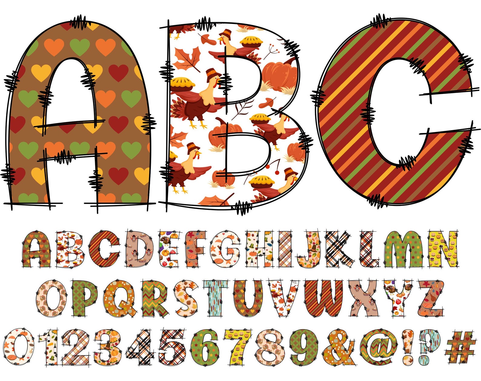 Thanksgiving Clipart Alphabet PNG, Watercolor, Transparent PNG, Doodle ...