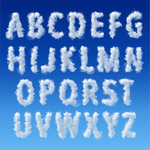 Clouds PNG Letters, Transparent Background, Clouds Alphabet Clip Art ...