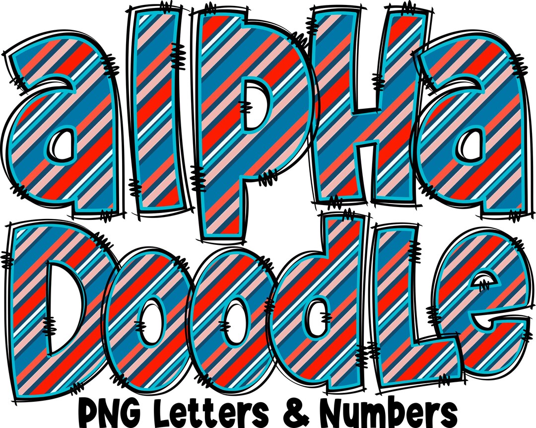 Stripe Letters & Numbers PNG, Alpha Doodle, PNG Letters, Stripe Doodle ...
