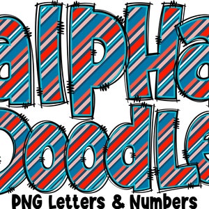 Stripe Letters & Numbers PNG, Alpha Doodle, PNG Letters, Stripe Doodle ...