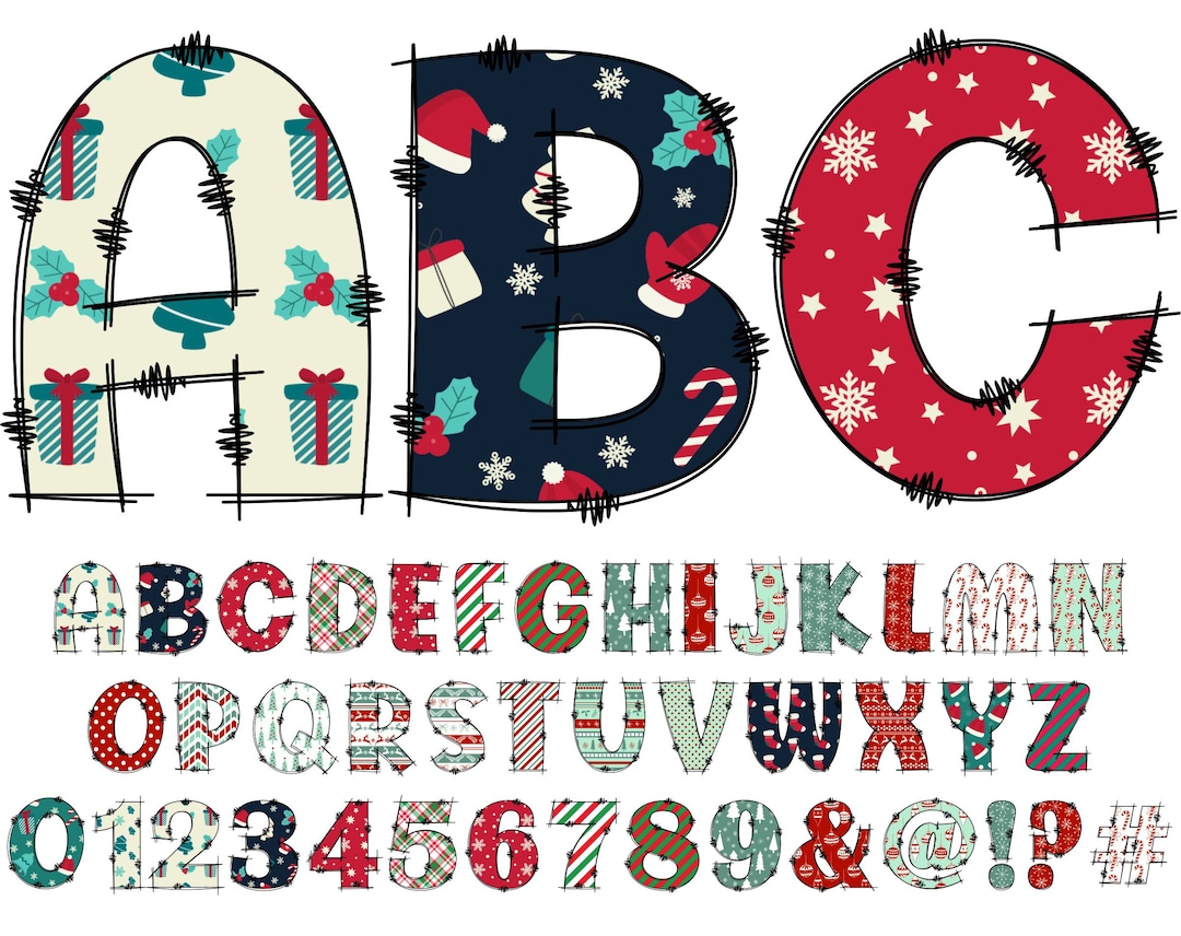 Christmas Clipart Letters PNG, Wrapping Paper Alphabet Clip Art, PNG ...
