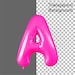 Pink Balloon PNG Letters, Transparent Background, Balloon Alphabet, PNG ...