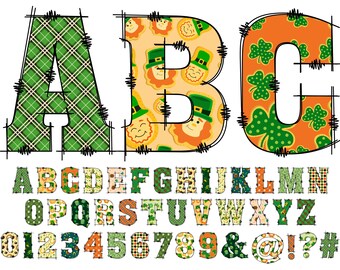 St Patrick's Day Letters PNG Shamrock Alphabet Clip Art | Etsy