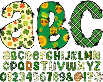 St Patrick's Day Letters PNG Shamrock Alphabet Clip Art | Etsy