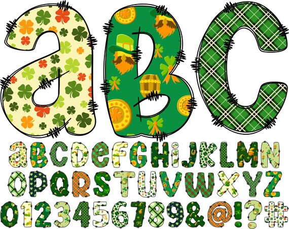 Papercraft Clovers Doodle St Paddy's Letters Patty's Day Alphabet St ...