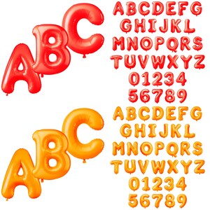Balloon PNG Letters, 16 Bundle Colors, Transparent Background, Balloon ...