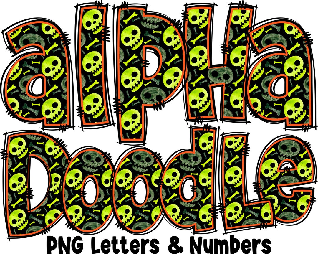Halloween Alphabet PNG, Halloween, Halloween Day, Alpha Doodle, PNG ...