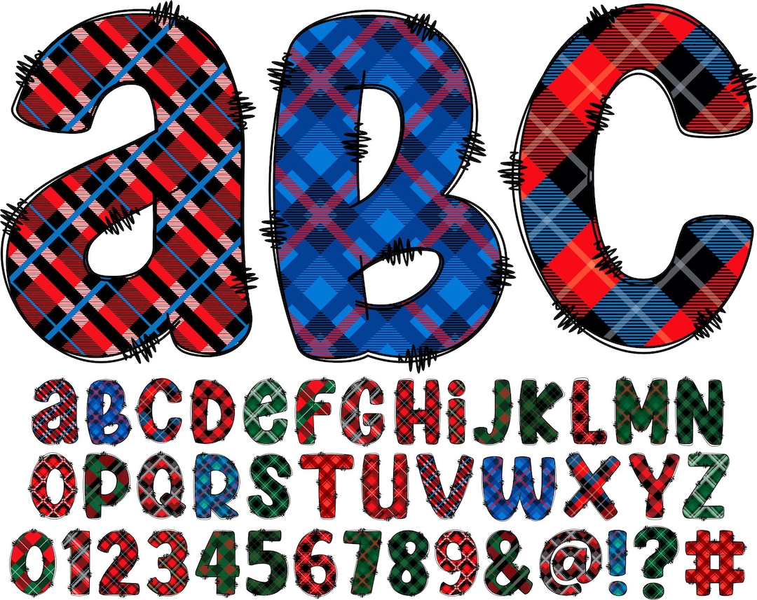 Christmas Clipart Letters PNG, Christmas Pajama Background Alphabet ...