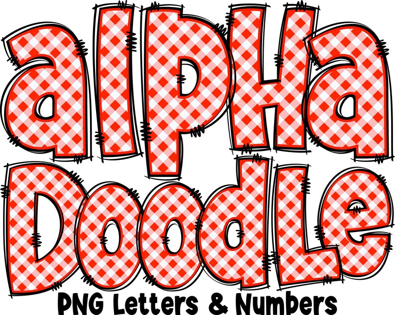 Pattern Letters & Numbers PNG Alpha Doodle PNG Letters - Etsy