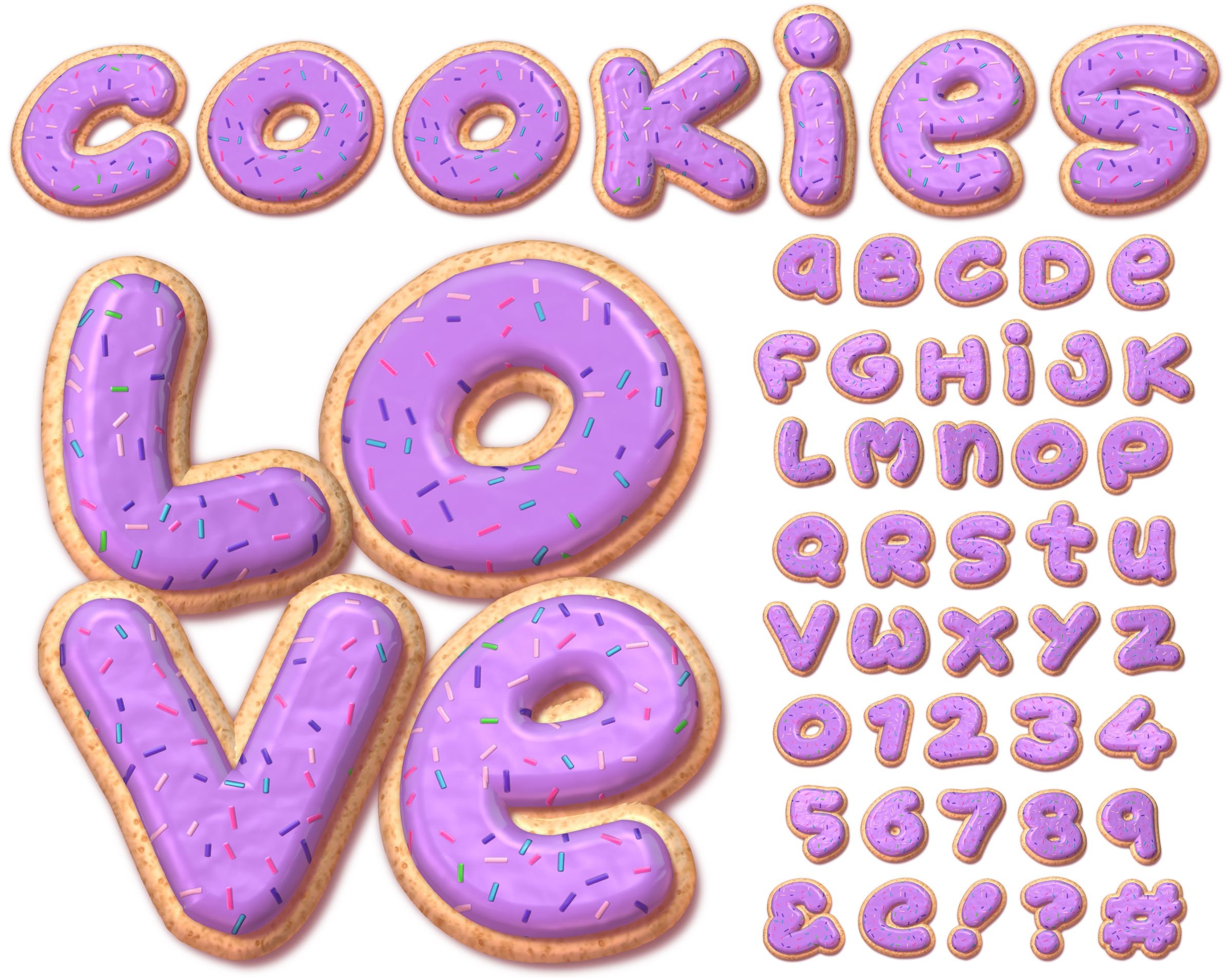 Cookies 3D Letters PNG, Cookies Alphabet Clip Art, PNG, Candy Letters ...