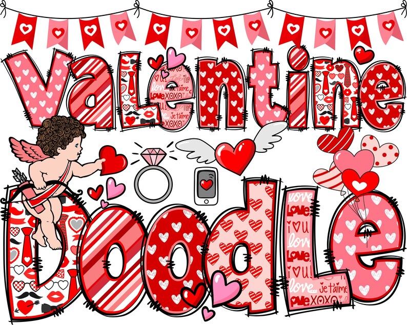 Valentine's Day Alphabet PNG Valentines Letters - Etsy