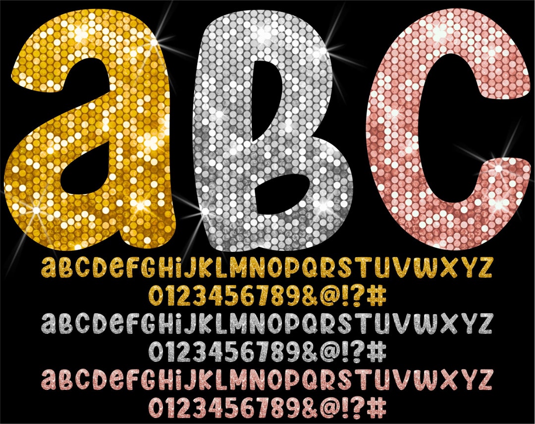 Bundle PNG Glitter Letters, Sparkle Clip Art, Letters Alphabet Numbers ...