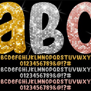 Bundle PNG Glitter Letters, Sparkle Clip Art, Letters Alphabet Numbers ...