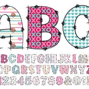 Valentine's Day Letters PNG, Love Alphabet Clip Art, PNG, Doodle ...