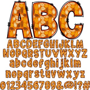 BUNDLE Autumn Fall Alphabet PNG, Alpha Doodle, PNG Letters, Fall ...
