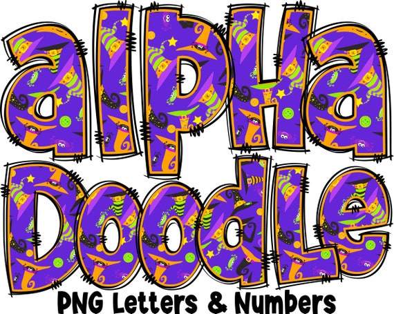 Halloween Alphabet PNG Halloween Halloween Day Alpha - Etsy