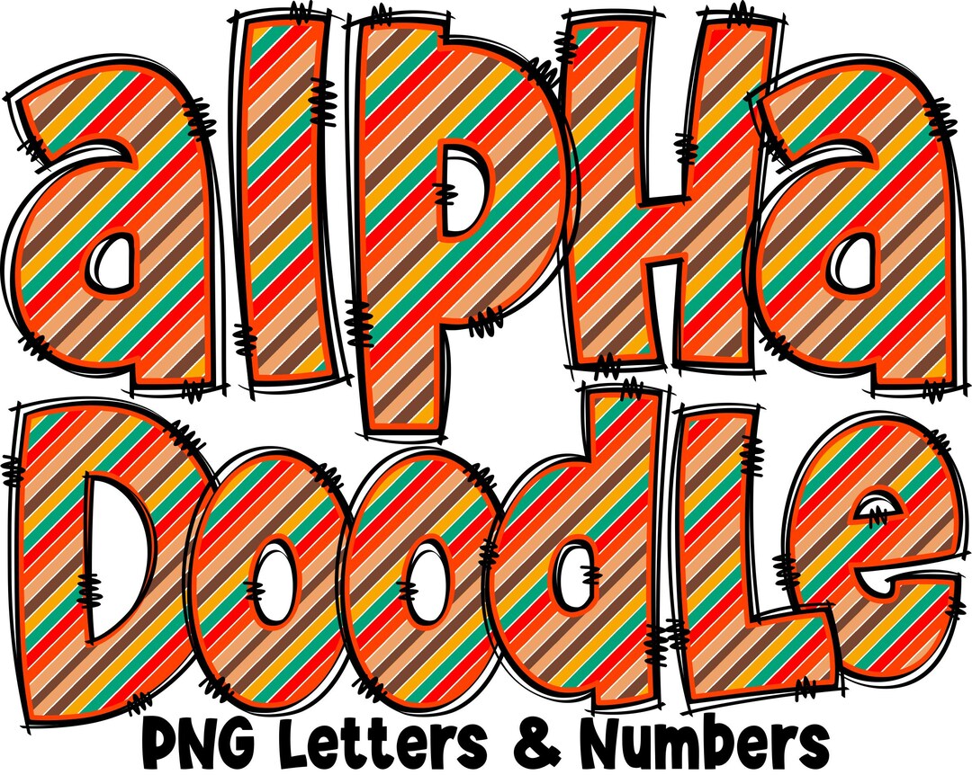 Fall Autumn Letters & Numbers PNG, Alpha Doodle, PNG Letters, Fall ...