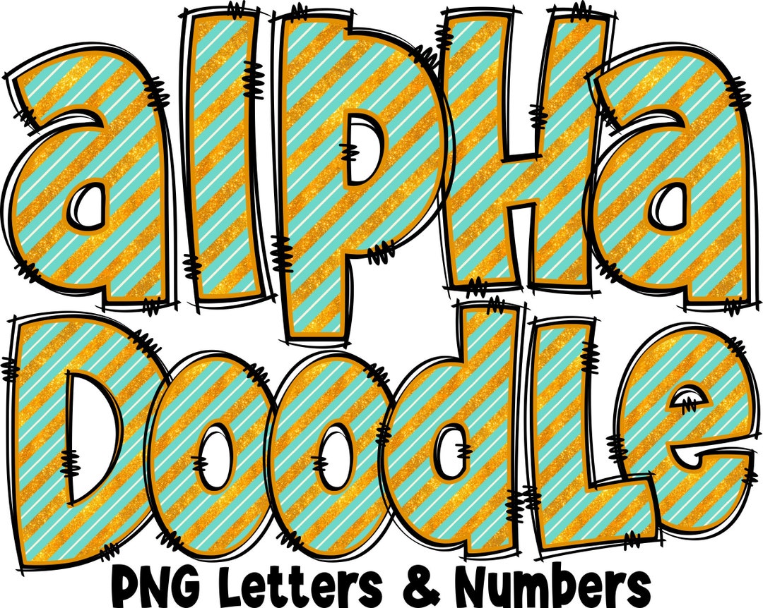 Stripe Letters & Numbers PNG, Alpha Doodle, PNG Letters, Stripe Doodle ...