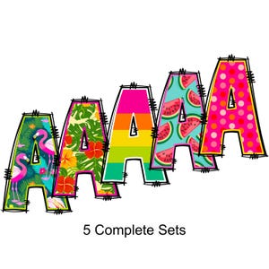 Summer Letters & Numbers PNG, Alpha Doodle, PNG Letters, Doodle Letters ...