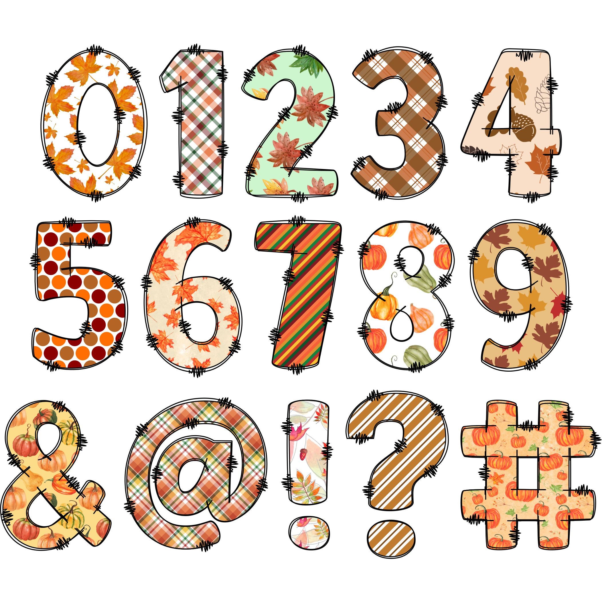 Fall Autumn Clipart Alphabet PNG Watercolor Alphabet Clip - Etsy