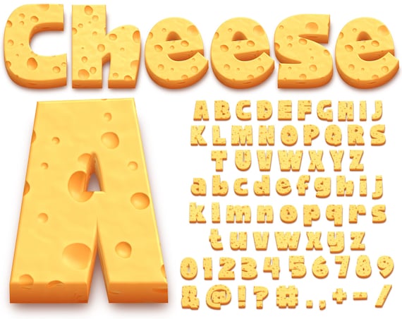 3D Cheese PNG Letters Transparent Background Cheese Alphabet - Etsy
