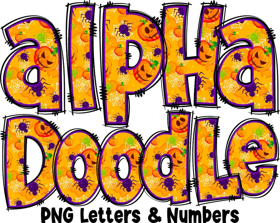 Halloween Alphabet PNG, Halloween, Halloween Day, Alpha Doodle, PNG ...