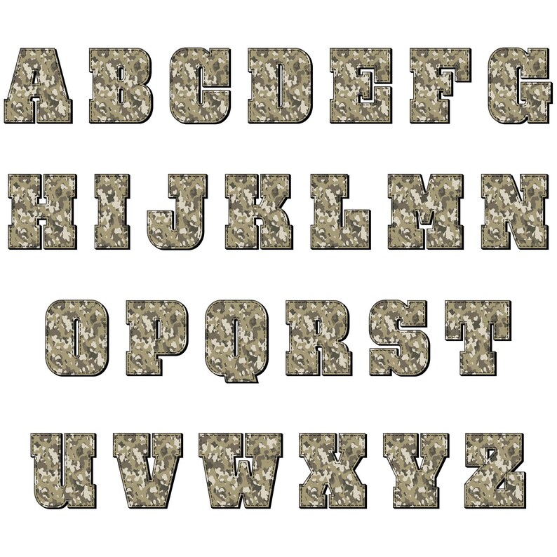 Camouflage Faux Applique PNG, Doodle Alpha, Camo Doodle, Doodle Letters ...