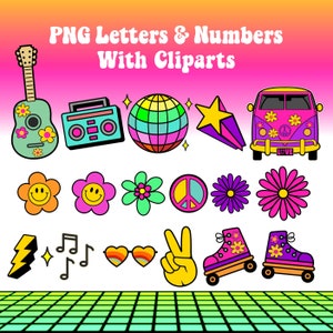 Groovy Alphabet PNG, Retro Boho Letters, Retro Doodle, Groovy Doodle ...