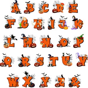 Halloween Clipart Alphabet PNG, Watercolor Alphabet, PNG Letters ...